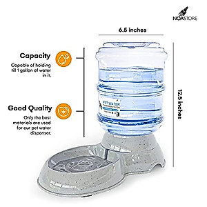 Automatic Replenish Pet Waterer Dispenser and Pet Feeder Station for Dogs, Cats or Small Pets | Small and Big Pets Water Station, Pet Water Bowl | Cat and Dog Gravity Feeder, Waterer Dispenser Station