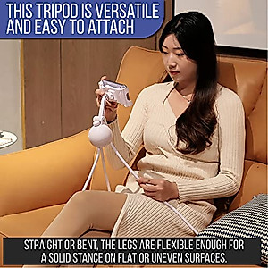 Flexible Cell Phone Holder/Stand for Bed - Hands Free iPhone and Android Phone Stand Holder - Bendable Tripod with Rotating Tablet/Mobile Phone Holder for Filming, Reading or Watching Videos