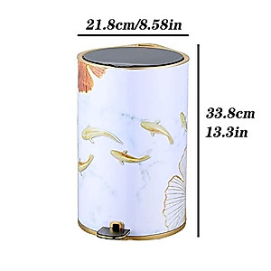 KIZQYN Garbage Can 8L Exquisite and Durable Foot-Operated Trash Can Retro Style Home Living Room Bedroom Stainless Steel Garbage Can Kitchen Bin (Color : E)