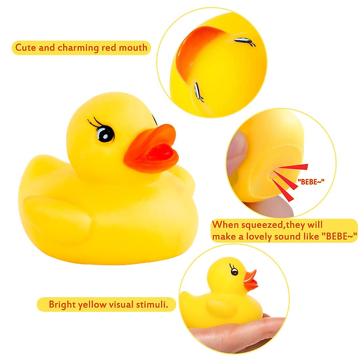 Rubber Duck Bath Toy, 70 Pcs Mini Rubber Ducks Bulk Float Duck Baby Bath Toys, Shower Birthday Party Favors Gift for Classroom Summer Beach Pool Party Games