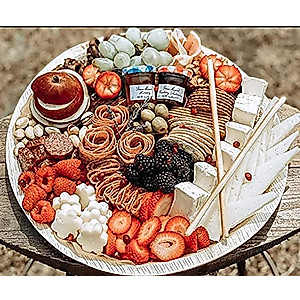 Charity Leaf Disposable Palm Leaf 14" Round Trays (10 pieces) Bamboo Like Serving Platters, Disposable Boards, Eco-Friendly Dinnerware For Weddings, Catering, Events