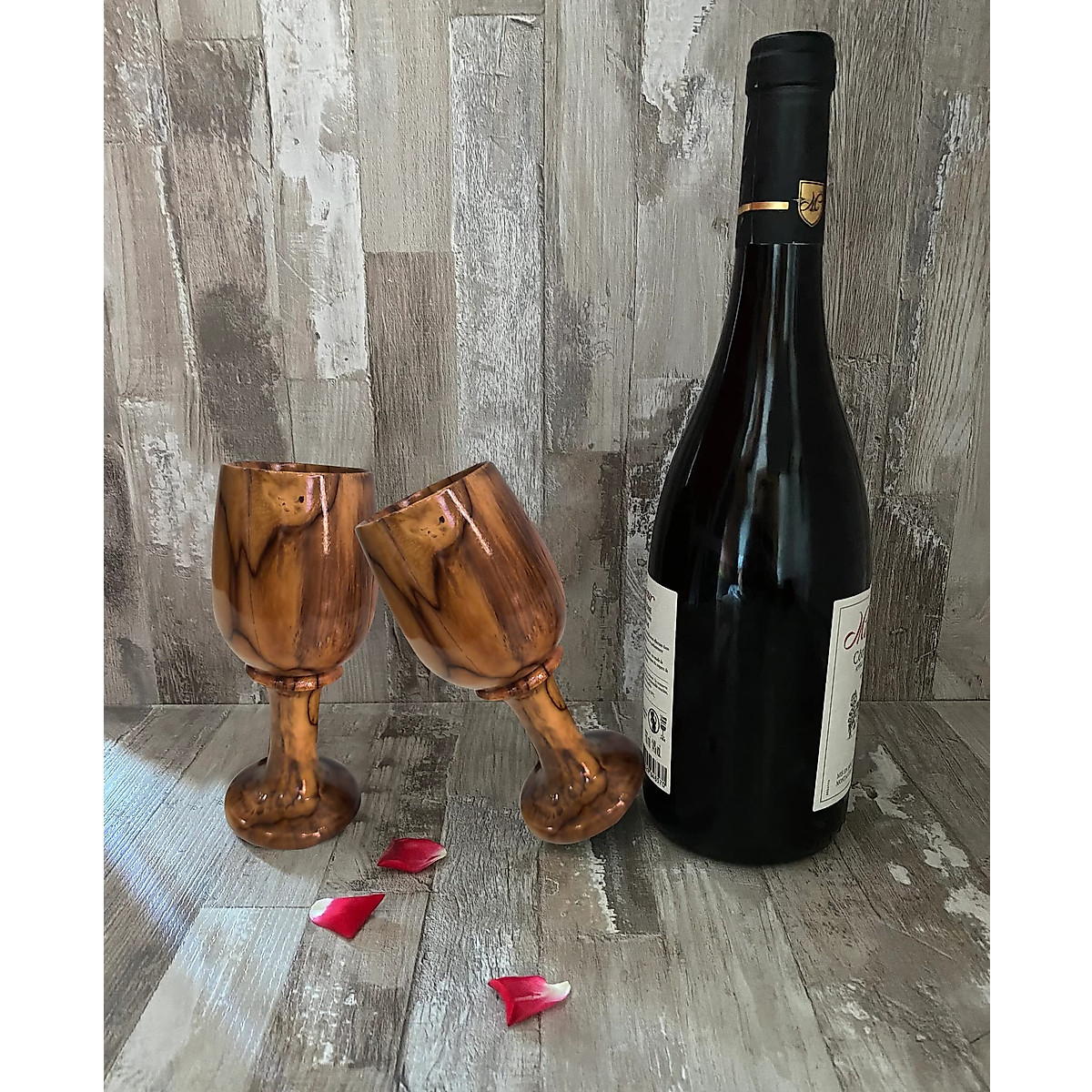 collectiblesBuy Vintage Wooden Wine Goblet Handmade Wood Toasting Glass Kitchen & Bar Accessories Wooden Glasses Set Of 2