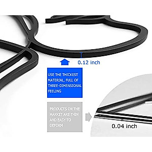 Pinetree Art Metal Wall Art for Bedroom Minimalist Design Wall Sculptures Decor Lovers Kissing Line Artwork Home Living Room Bathroom Decorative (black, 7" x 20")