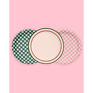xo, Fetti Camp Gingham Paper Plates - 24 pk, 9" | Bachelorette Decorations, Camp Bride, Getting Lit + Getting Hitched, Gingham Birthday Party, Glamping Baby Shower Supplies, Cool Cake Plates