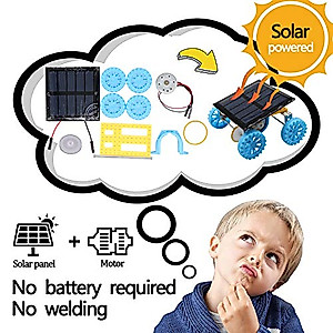 4 in 1 Solar Power & Electric Motor STEM Kits,Science Experiment Projects for Kids Beginners,Electronic Assembly Solar Powered Toy Kit,DIY Educational Engineering Experiments for Boys and Girls
