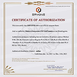 ERYONE Silk PLA Filament for 3D Printer, 1.75mm, -0.03mm, 1kg (2.1LBS)/Spool, Silk Glod