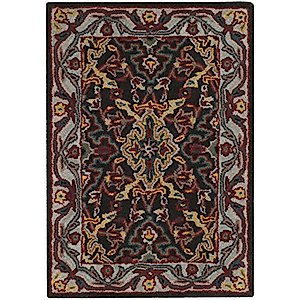 SAFAVIEH Heritage Collection Accent Rug - 2' x 3', Charcoal & Ivory, Handmade Traditional Oriental Wool, Ideal for High Traffic Areas in Entryway, Living Room, Bedroom (HG737A)