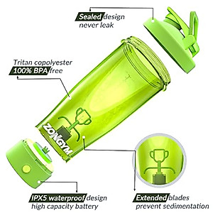Electric Protein Shaker Bottle, 24 oz USB Rechargeable Blender Bottles, Shaker Bottles for Protein Mixes with BPA Free, Blender Accessories, Made with Tritan Portable Blender Cup for Protein Shakes