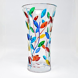 Italian Crystal Tree of Life Flower Vase, 8.5 Inch, Vase for Modern Home Decor, Living Room Wedding Centerpieces Bedroom Kitchen, Made in Italy