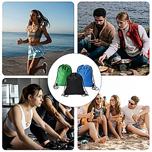 Sliverdew 2 Pcs Blue Drawstring Backpack Bags Sports Cinch Sack String Bags Drawstring Gym Bag Draw String Backpack Bulk Swimming String PE Bags