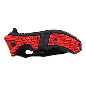 Vulcan Gear Assisted Open Metal Folding Knife (Red) …