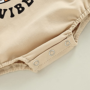 Douhoow Baby Infant Girl Boy Sweatshirt Romper Football Funny Letter Long Sleeve Crewneck Bodysuit Fall Clothes (Khaki Game Day #2 , 3-6 Months )