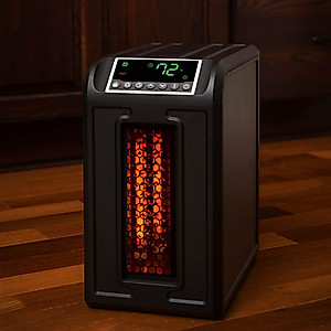 Lifesmart Infrared Quartz Space Heater, 1500W Portable 3 Element Heater with Remote, Black