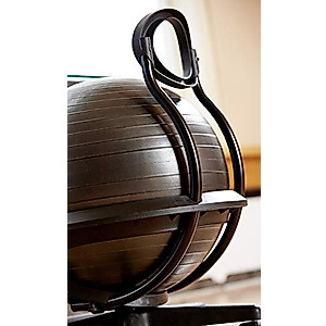 Gaiam Ultimate Balance Ball Chair - Premium Exercise Stability Yoga Ball Ergonomic Chair for Home and Office Desk with Reinforced Base, Air Pump, Exercise Guide, Black