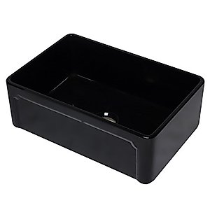 ALFI brand AB5006-PSS AB3020SB-BG Kitchen Sink, Black Gloss