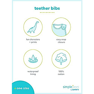 Simple Joys by Carter's Baby 7-Pack Teething Bibs, Red, One Size