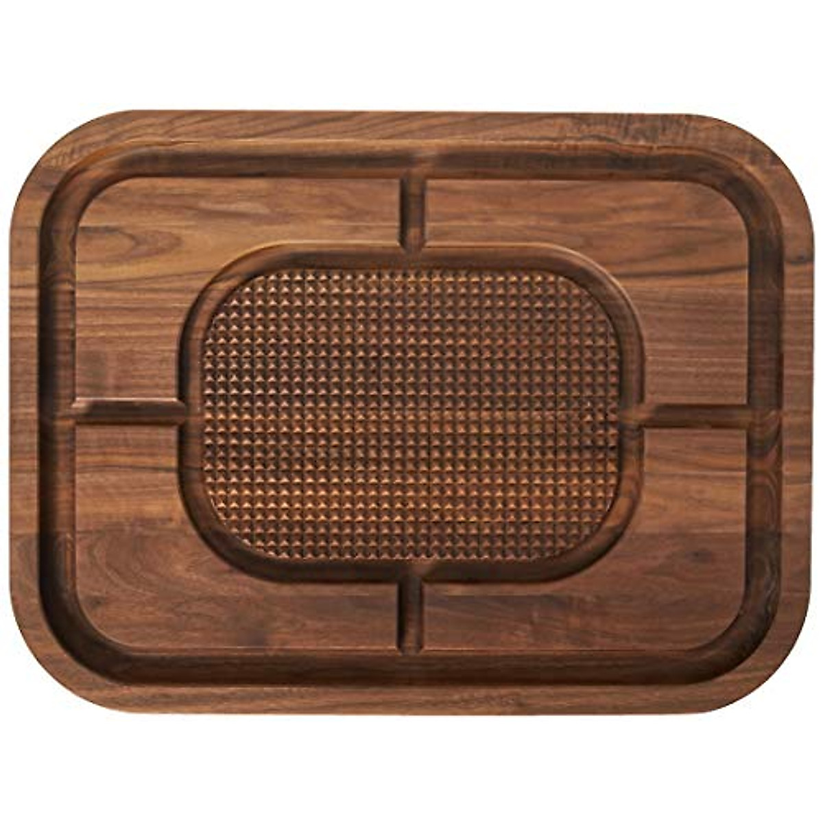John Boos Block WAL-MN2418150-SM Carving Collection Pyramid Design Reversible Walnut Cutting Board with Juice Groove, 24 Inches x 18 Inches x 1.5 Inches