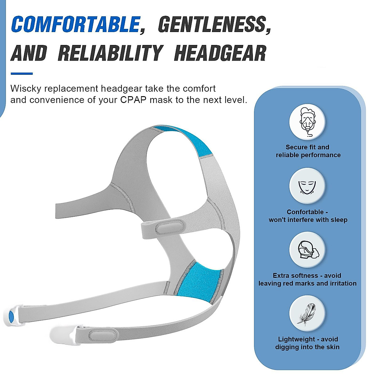 Iduola Headgear for F20 Mask with Magnetic Clips(Pack of 2), Replacement Headgear Straps for F20 Full Face Mask Great Value - Soft, Plush Straps(Large)