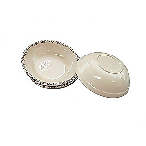 LOK-OSEMILE Gourmet Art Crackle 9" Melamine pasta Bowls - Ivory 45 Ounce - Set of 4