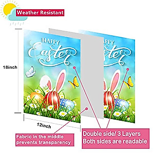 Yileqi Seasonal Garden Flags Set of 12 Double Sided Easter Spring Garden Flag Holidays Yard Flags, with Zipper Storage Bag, Festive Small Garden Flag Outdoor Decoration 12.5x18 Inch