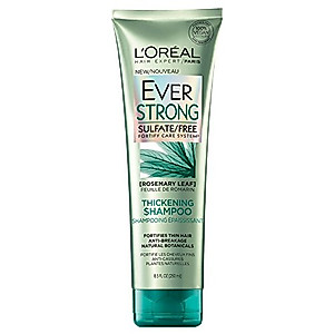 L'Oreal Paris EverStrong Thickening Sulfate Free Shampoo, Thickens + Strengthens, For Thin, Fragile Hair, with Rosemary Leaf, 8.5 Ounces (Packaging May Vary)