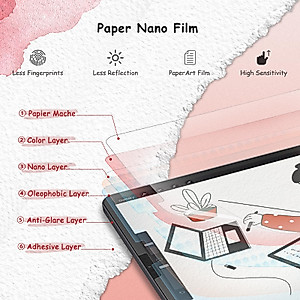 bersem Paper Screen Protector Compatible with iPad Pro 11 inch (2022/2021/2020/2018), iPad Air 5th / 4th Generation (10.9",2022/2020), iPad Air 5 / iPad Air 4 Matte PET Film for Drawing，1 Pack