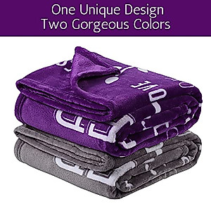 Godmother Gifts from Godchild, Godmother Blanket, Mothers Day Gifts for Godmother Gift for Birthday, Mothers Day, Christmas, Throw 60x50 Inches (Purple)