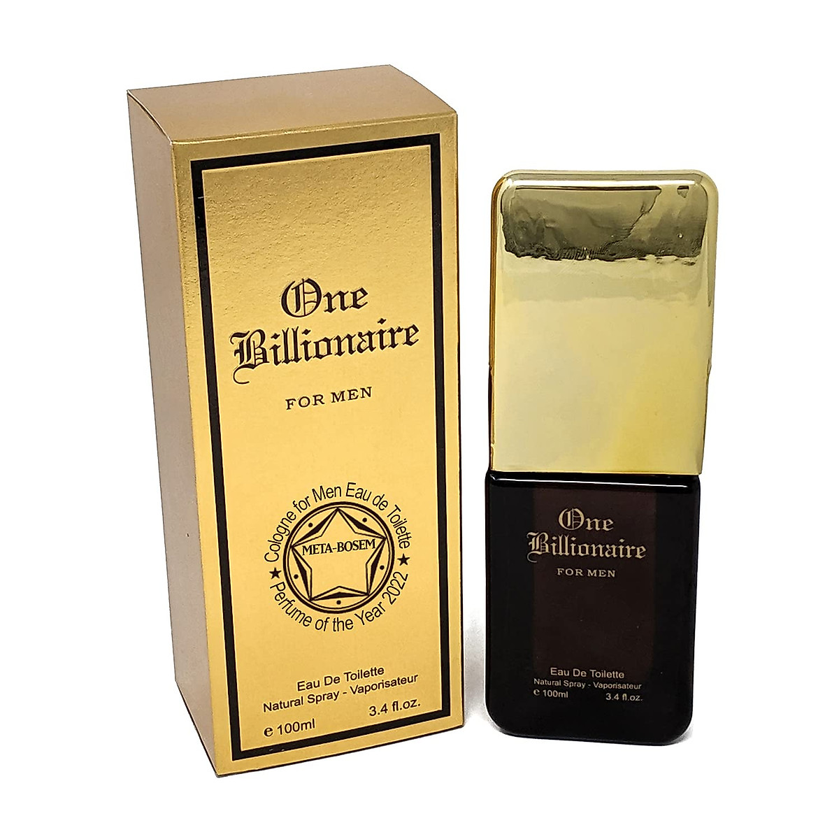 META-BOSEM One Billionaire, Men's Cologne Eau de Toilette Natural Spray - Classic Rose Notes - Aromatic Scent - Great Holiday Gift - for All Day Use - a Classic Bottle, 3.4 Fluid Ounce/100Ml