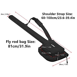 ZPZGOG 31inch Fly Fishing Rod Case Fishing Tackle Bag Fishing Pole Storage Bag Fishing Rod Bag Canvas Water-Resistant Fishing Rod Tube Case Fly Fishing Rod Gear Bag