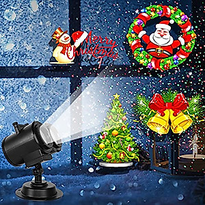 Christmas Lights,InPoTo 12 Patterns Christmas Projector Lights with Red and Green dot , Waterproof Decoration Lights for Celebration Halloween,Christmas,New Year ,Birthday and Party Use