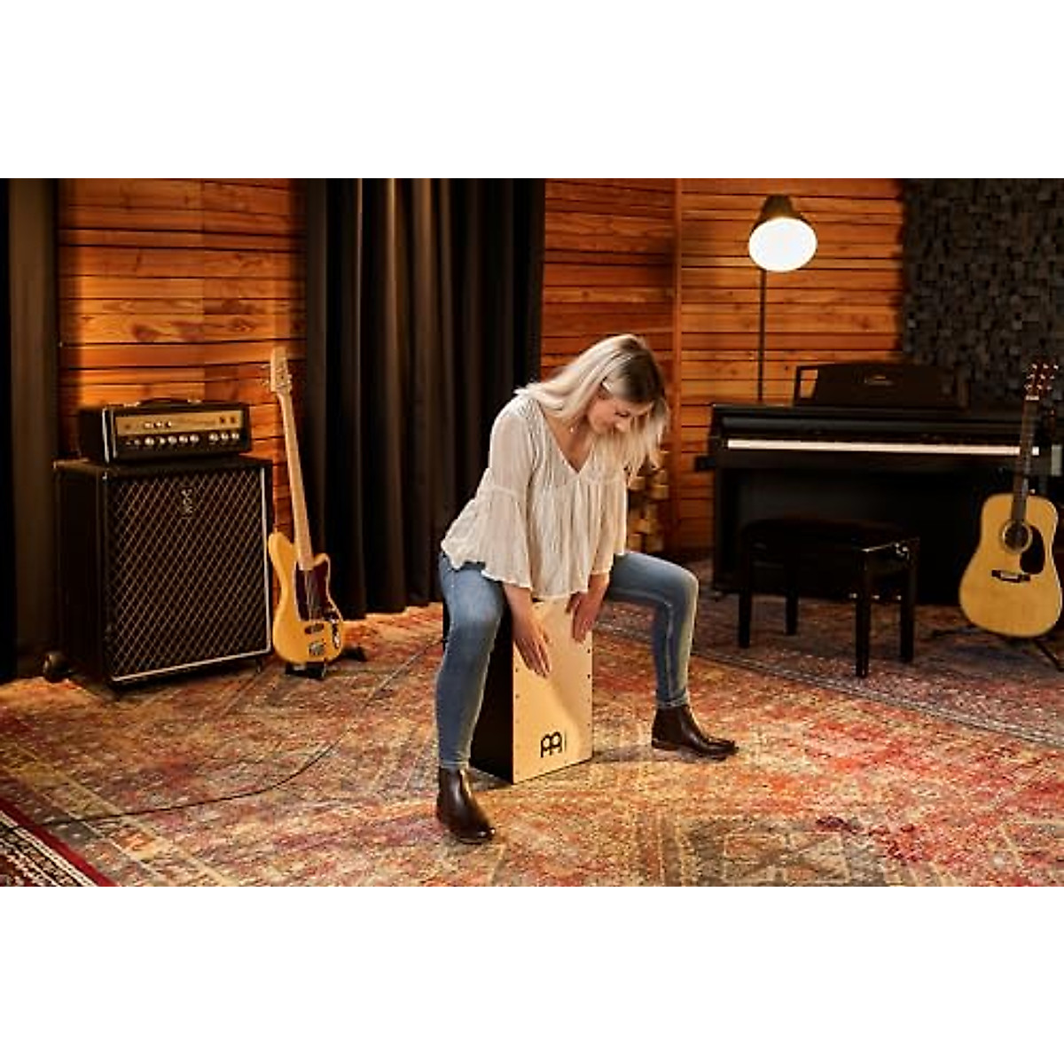 Meinl Pickup Cajon Box Drum with Internal Snares - MADE IN EUROPE - Baltic Birch Wood, Snarecraft Series, 2-YEAR WARRANTY (PSC100B)