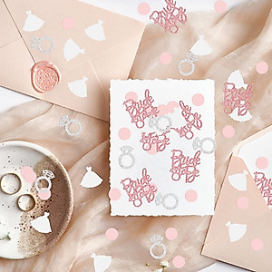 Bridal Shower Table Decorations, Bride To Be Glitter Confetti, Diamond Ring, Circle Dot, Wedding Dress Confetti, Engagement, Bachelorette Party, Wedding Shower Decor (200 Pcs)