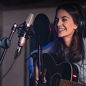 VANDESAIL XLR Cable, 3ft 2 Pack Microphone Cable, XLR Male to Female Balanced Microphone Cord 3 pin, Short 3 Foot Mic Cords, XLR Audio Mic Extension Patch Cable 3 feet (3 Foot, Black)