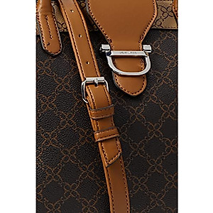 Nine West Lilah Satchel Brown Logo Multi One Size