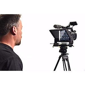 Glide Gear TMP 500 Universal Video Camera Tripod Teleprompter 15mm Rails w/ Carry Case