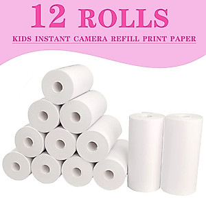 Instant Print Camera for Kids with 12 Rolls Refill Paper, Digital Camera for Girls Christmas Birthday Gifts, Purple Instant Camera for Toddler Children, Photo Toy Camera, 32G SD Card