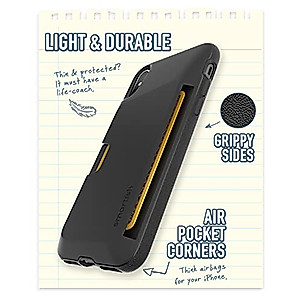 Smartish iPhone X/XS Wallet Case - Wallet Slayer Vol. 1 [Slim + Protective] Credit Card Holder for Apple iPhone 10s/10 (Silk) - Black Tie Affair