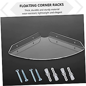 IMIKEYA 2pcs Speaker Stand Wall Mount Corner Shelf Wall Mount Speakers Wall Mounted Shelves for Storage Wall Mounted Corner Acrylic Hanging Rack Bathroom Wall Corner Shelf Wall Mount Ledge