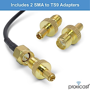 Proxicast 4G/5G External Magnetic Antenna - 7 dBi Loaded Coil with SMA & TS9 Connectors Compatible with AT&T Nighthawk, Verizon Jetpack, Cradlepoint, Pepwave, MoFi, Digi, Sierra (ANT-124-95G-2PK)
