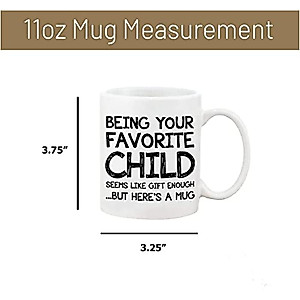 Generic Funny Coffee Mug Being Your Favorite Child Best Mom & Dad Christmas Gifts Unique Gag Xmas Gifts from Daughter, Son, Kids Parents Bday Present Idea Fun Novelty Cup for Men, Women