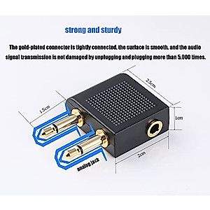 Airplane Headphone Adapter,Airfly Pro Plug,3.5mm Dual Stereo Jack male to female Airline Headset Adapter flight audio conversion Plug Compatible with Sony MDR-1000X/WH-1000XM4/WH-1000XM5 Headphones