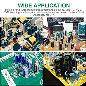 Uiusaur 0.1uF－1000uF Capacitors 24 Value 500pcs Individual Box Lid Electrolytic Capacitor Assortment Kit for Industrial Electrical and Arduino，TV, LCD Monitor, Radio, Stereo, Game, Water Heater, etc.