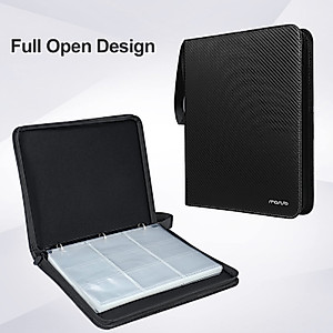 MOSISO Cards Binder Carrying Case Compatible with Trading Cards, 9 Pocket Game Cards Collection Binder Holder 900 Sheets Display Sleeve Album Folder Storage Case with Handle & Zipper, Black