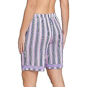 Jockey Women's Sleepwear Cooling Comfort Bermuda Short, Awake Stripe, M
