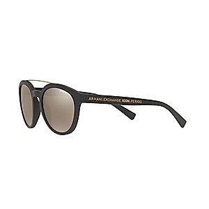 A|X ARMANI EXCHANGE AX4118S Round Sunglasses, Light Brown Mirrored Dark Gold, 54 mm