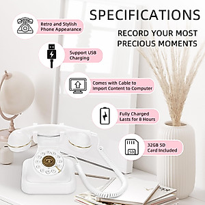 ECGOIOE 32GB Audio Guest Book Wedding Phone Record Customized Audio Messages with GuestBook Preserve Your Special Occasions Ideal for a Variety of Memorable Party Occasions