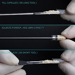 Capsule Filling Machine Kit – Pill Filler Tray Tools Size 00 for Quickly Maker Empty Gel Capsules, Lab Spoons Spatula Scoops Tool (6Pcs)