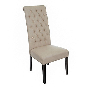 Christopher Knight Home CKH Tall Tufted Dining Chairs, 2-Pcs Set, Dark Beige