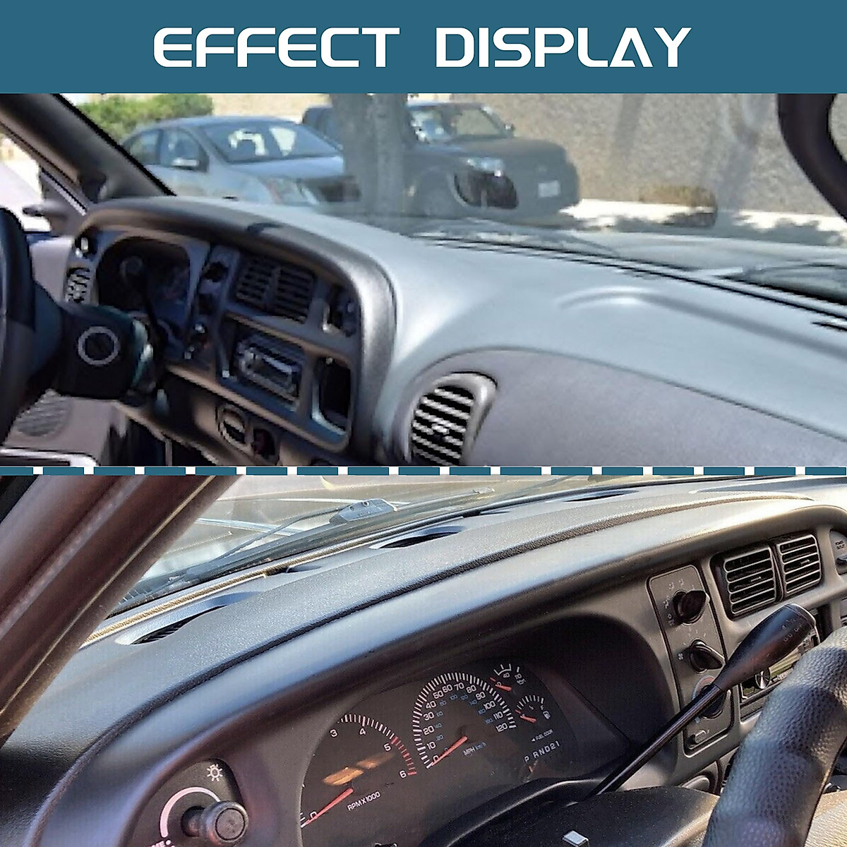 KUAFU Dash Replacement Compatible with 1998 1999 2000 2001 2002 Dodge Ram 1500 2500 3500 Dash Panel Dash Top Dashboard Replacement (Dark Gray)