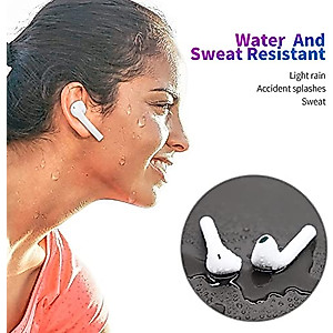 CSL-Computer Wireless Earbuds Air Buds PodsBluetooth 5.3 Headphones Noise Cancelling Bud Pro Stereo Ear pods in-Ear Built-in Mic IPX7 Waterproof for iPhone/Samsung/Android WhiteairPods (Rro12)